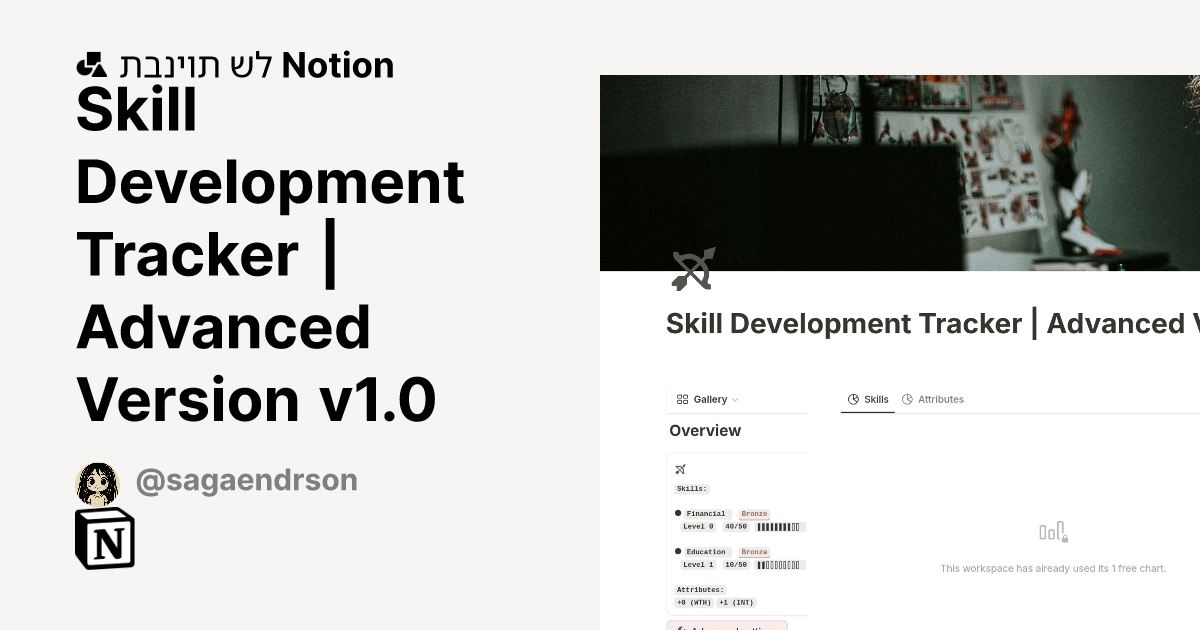 תבנית Skill Development Tracker | Advanced Version v1.0 מאת Saga ...