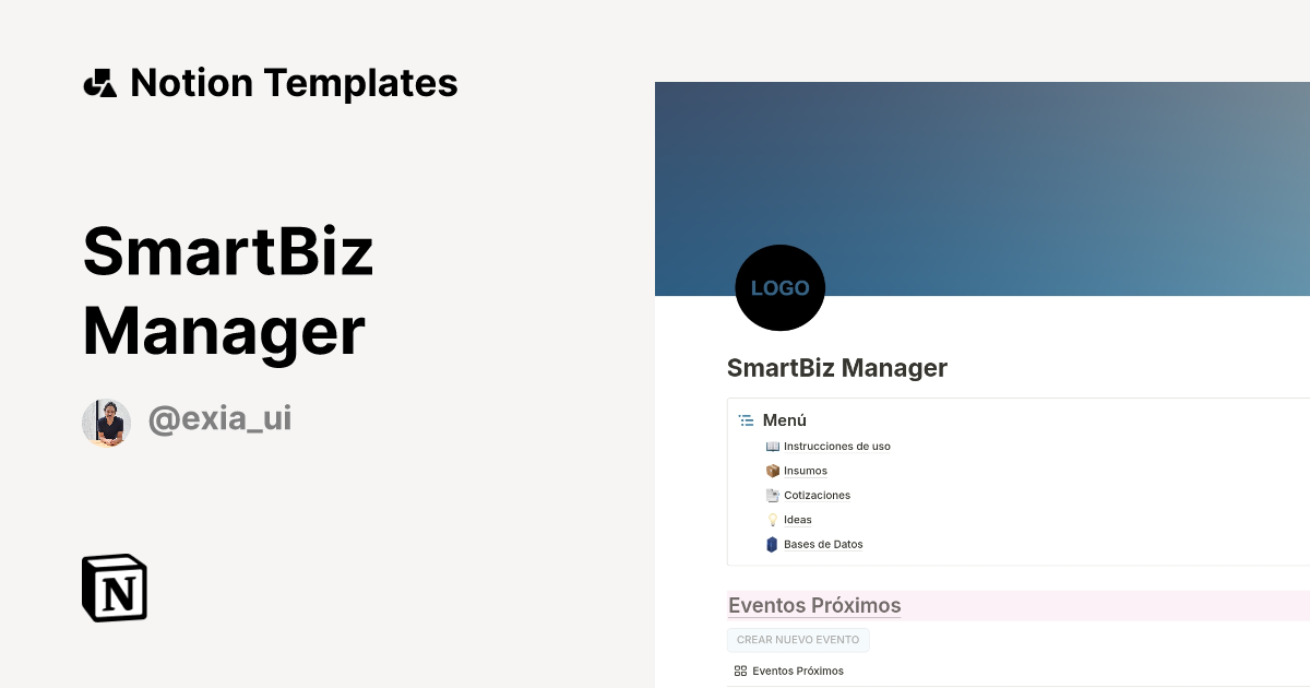 תבנית SmartBiz Manager מאת Diego | Marketplace של Notion