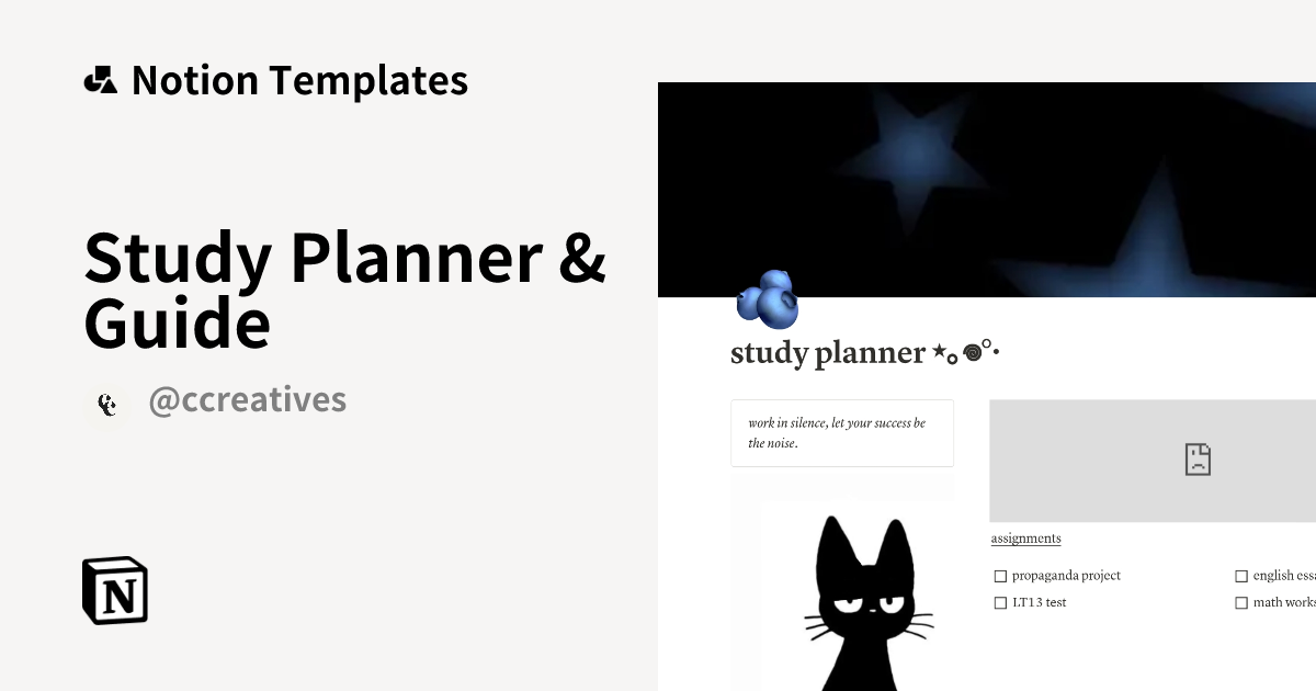 תבנית Study Planner & Guide מאת Cadence Creatives | Marketplace של Notion