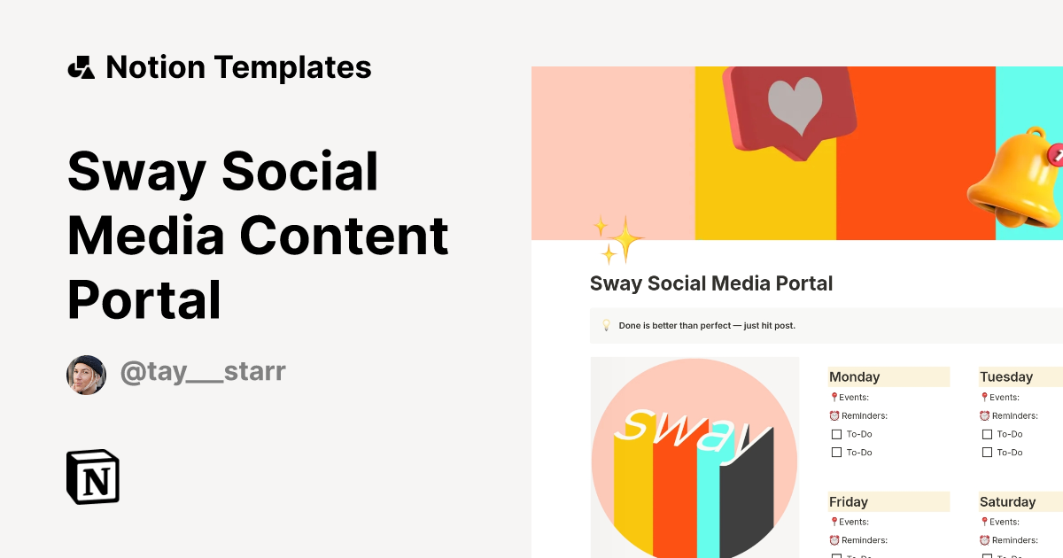 תבנית Sway Social Media Content Portal מאת Tay Starr | Marketplace של ...