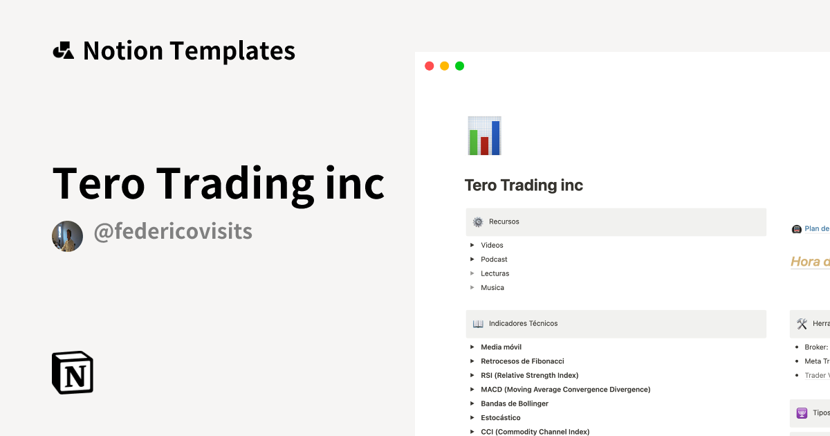 תבנית Tero Trading inc מאת @Fede | Marketplace של Notion