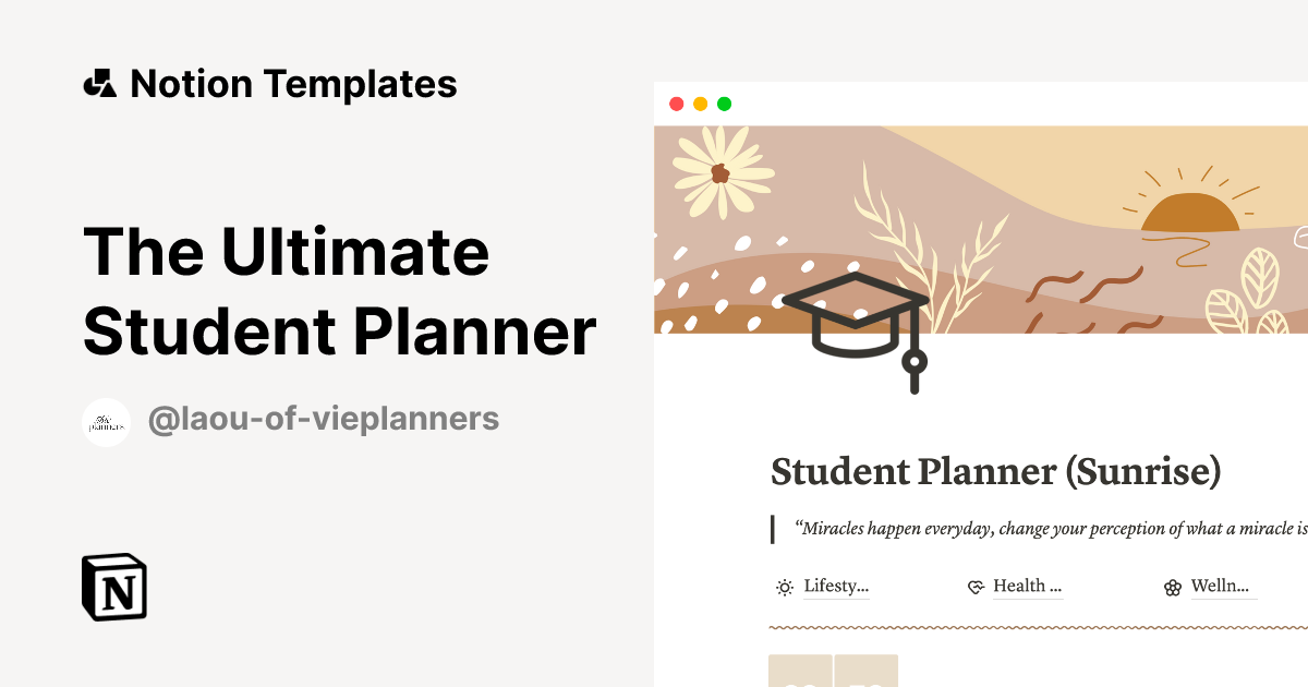 תבנית The Ultimate Student Planner מאת Laou of ViePlanners ...