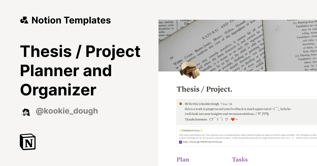 תבנית Thesis / Project Planner and Organizer מאת Kookie_Dough ...