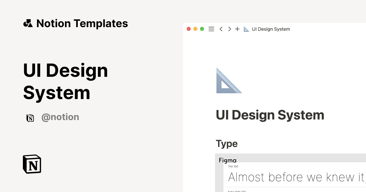 תבנית UI Design System מאת Notion | Marketplace של Notion