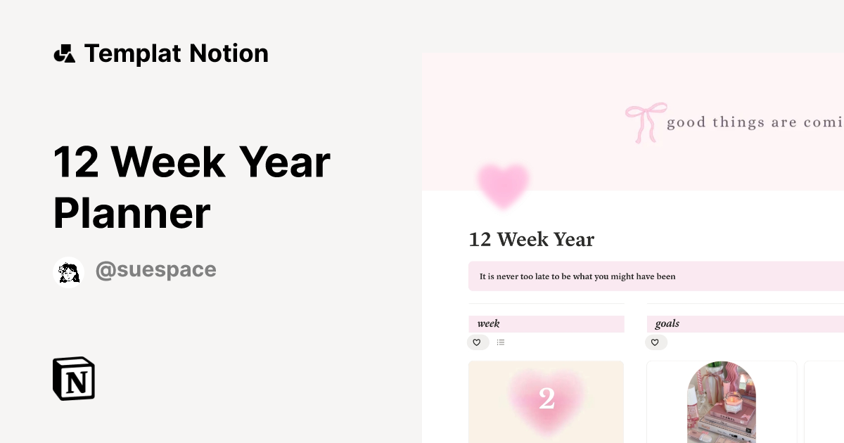 Templat 12 Week Year Planner | Notion Marketplace