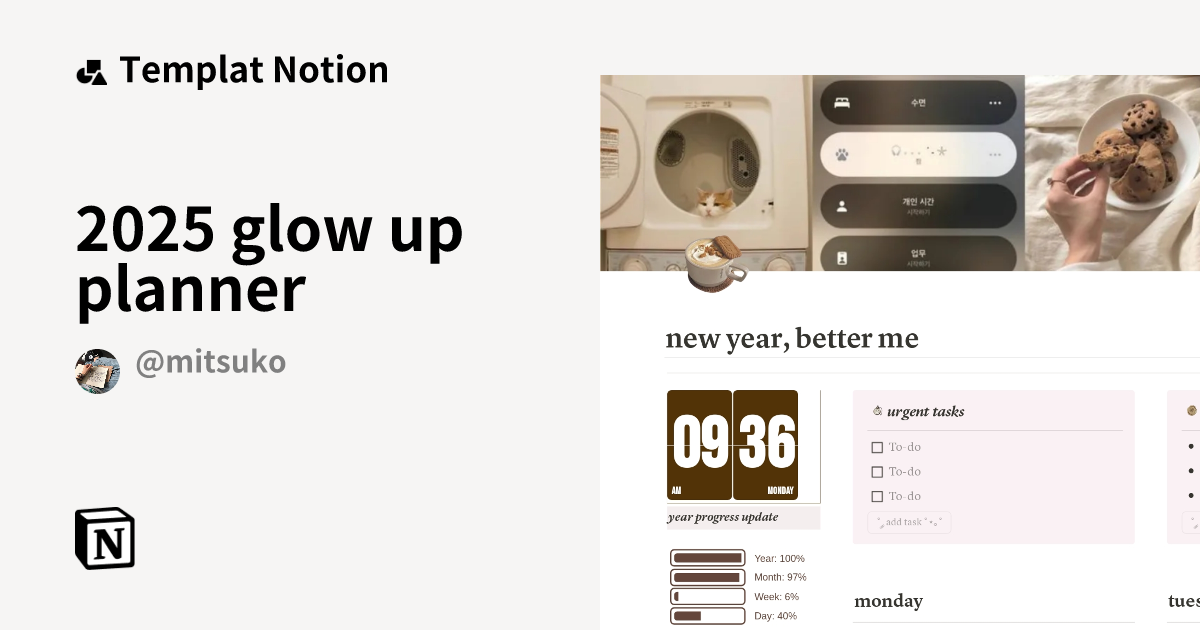 Templat 2025 glow up planner | Notion Marketplace