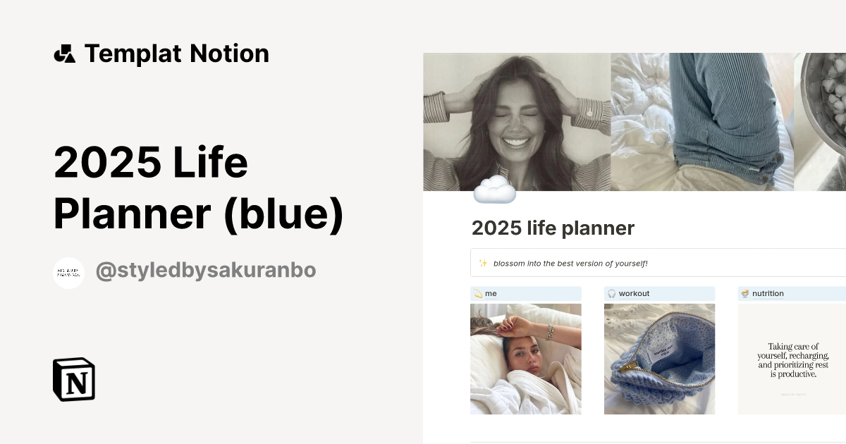 Templat 2025 Life Planner (blue) | Notion Marketplace