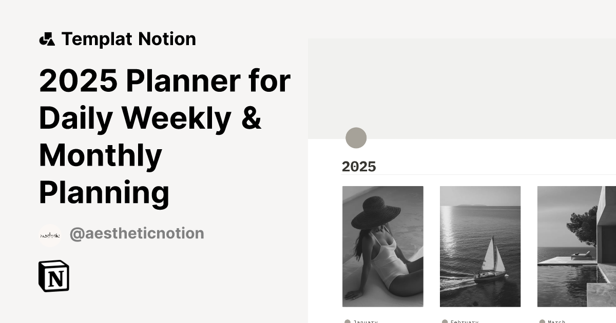 Templat 2025 Planner for Daily Weekly & Monthly Planning | Notion ...