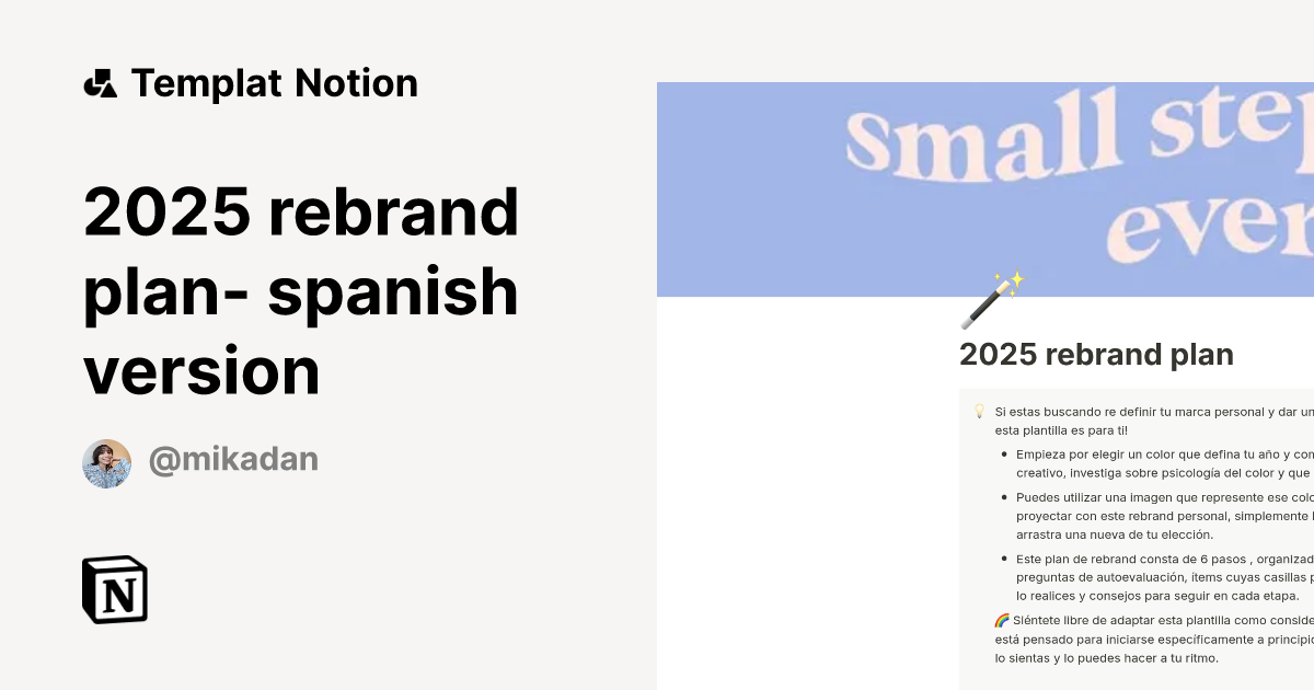 2025 rebrand plan- spanish version Templat oleh Mikaela | Notion ...