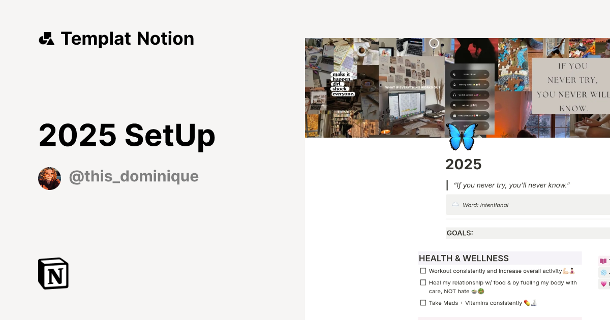 2025 SetUp Templat oleh Dominique | Notion Marketplace