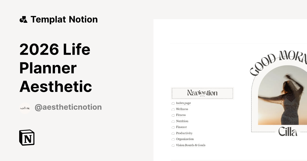2025 Life Planner Aesthetic Templat oleh My Aesthetic Notion | Notion Marketplace