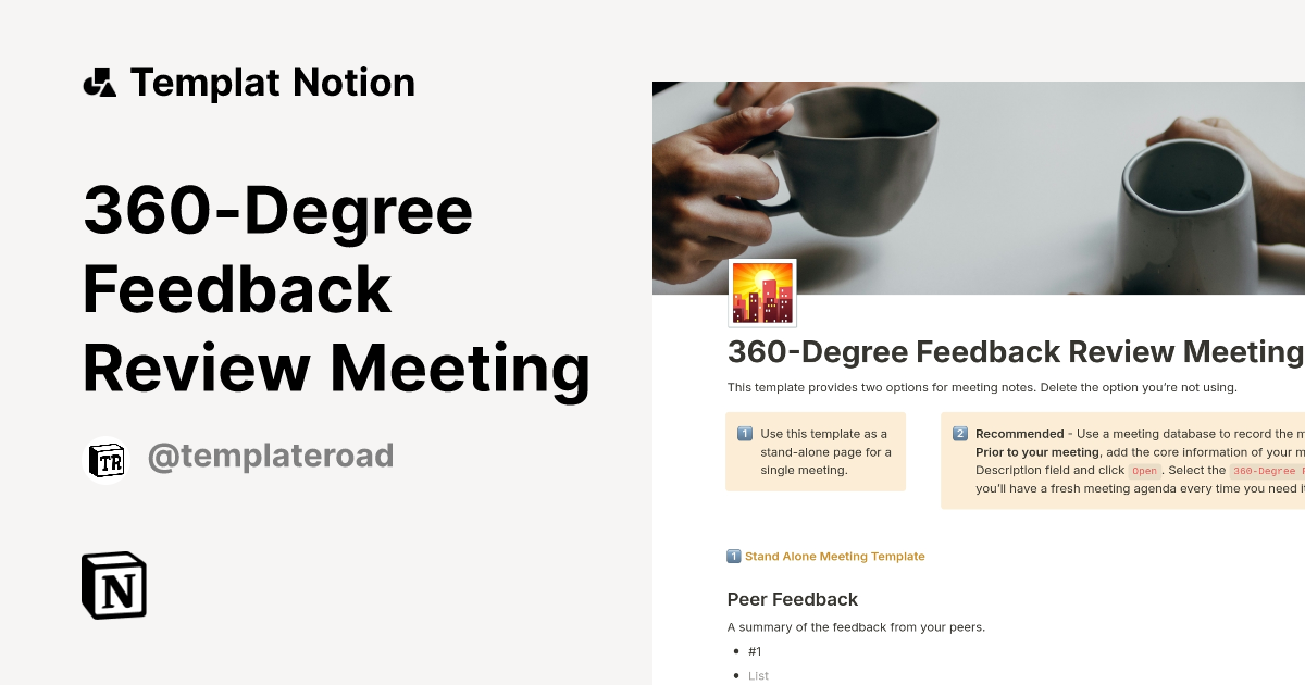 360-Degree Feedback Review Meeting Templat oleh Template Road | Notion ...