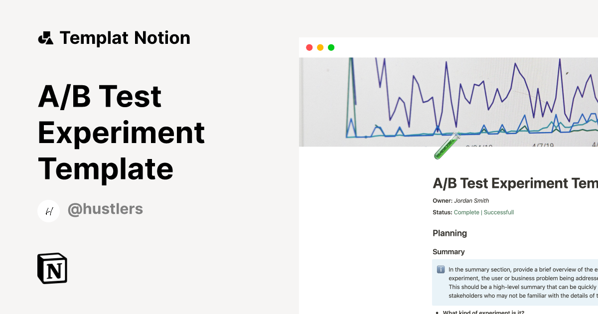 A/B Test Experiment Template Templat oleh Hustlers | Notion Marketplace