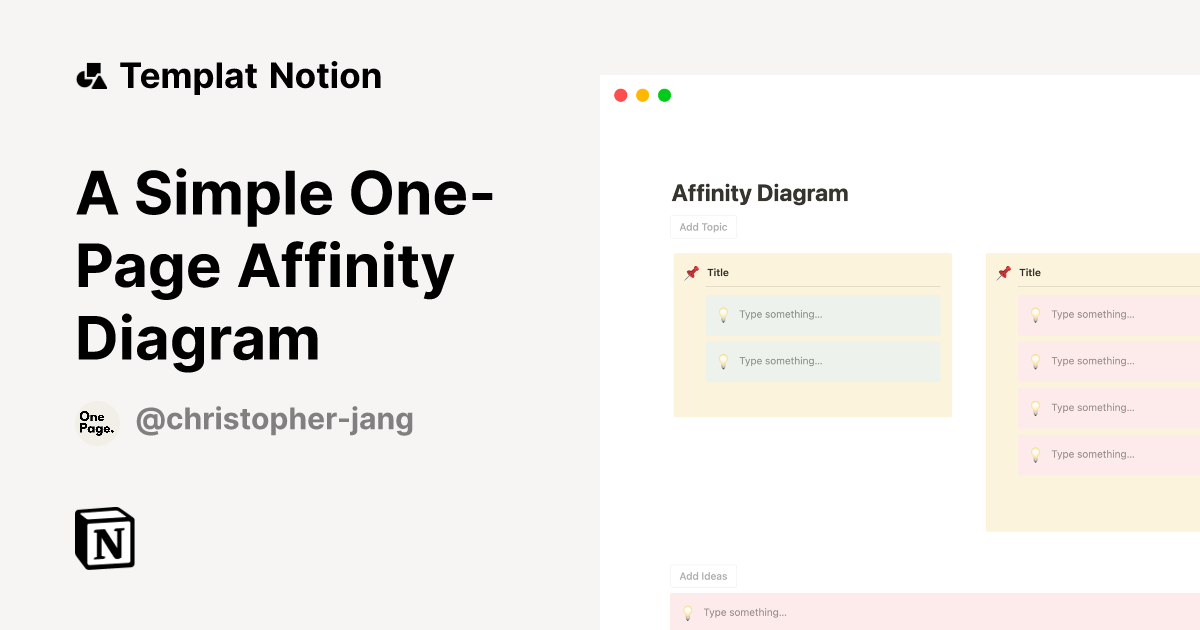 A Simple One-Page Affinity Diagram Templat oleh Christopher Jang ...