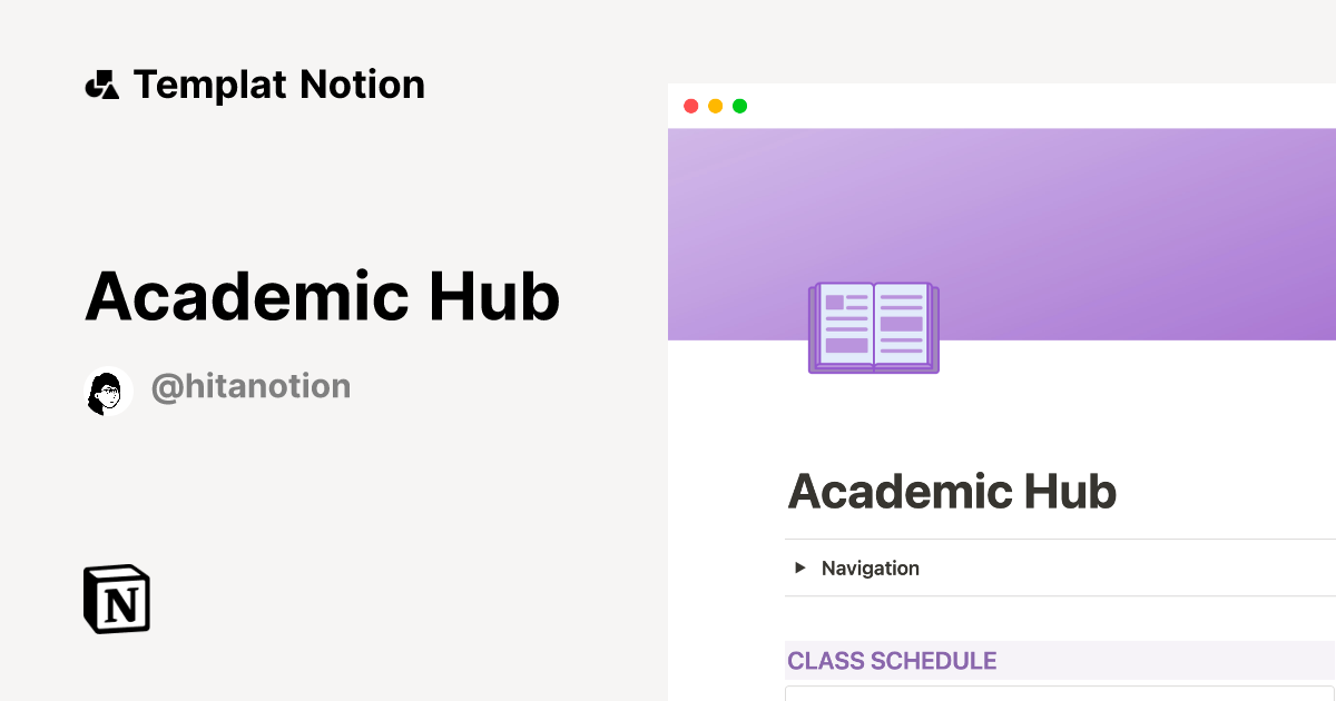 Templat Academic Hub | Notion Marketplace