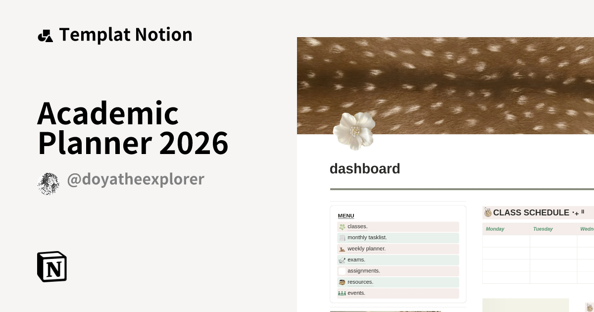 Templat Academic Planner 2026 | Notion Marketplace