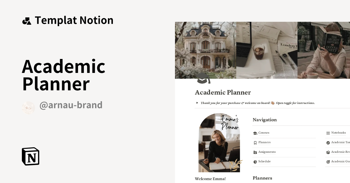 Templat Academic Planner | Notion Marketplace