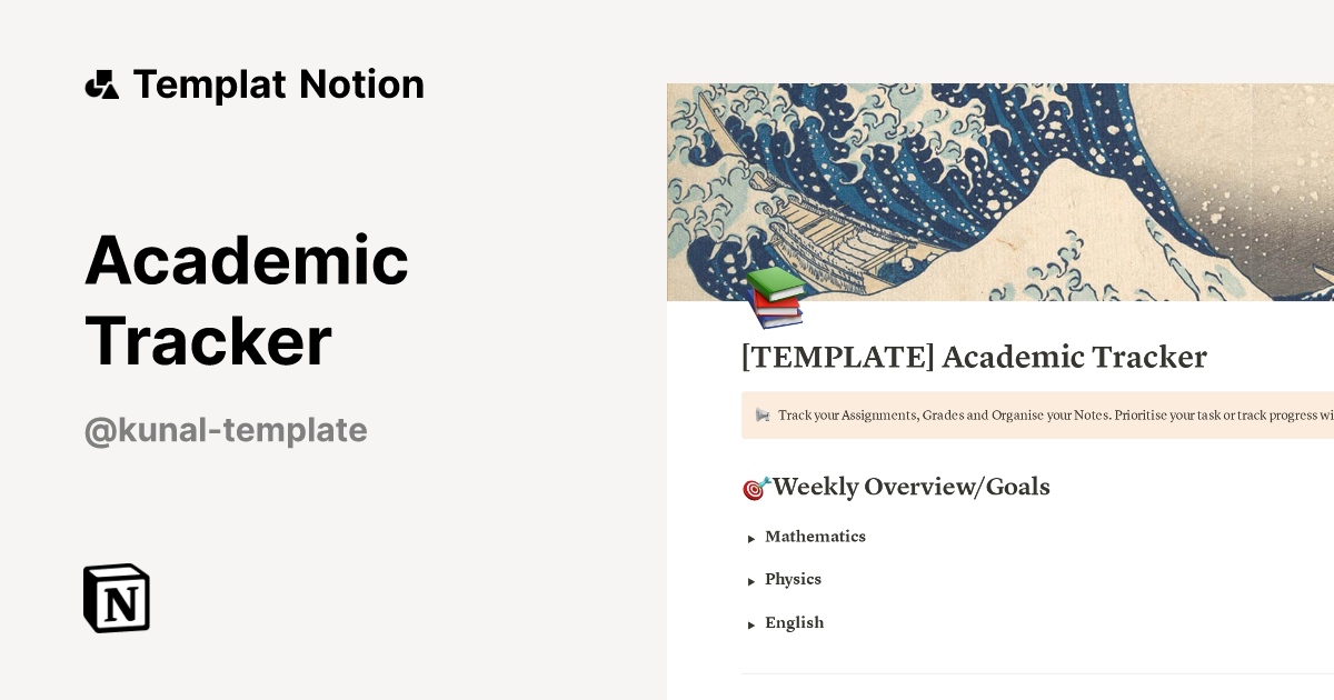 Templat Academic Tracker | Notion Marketplace