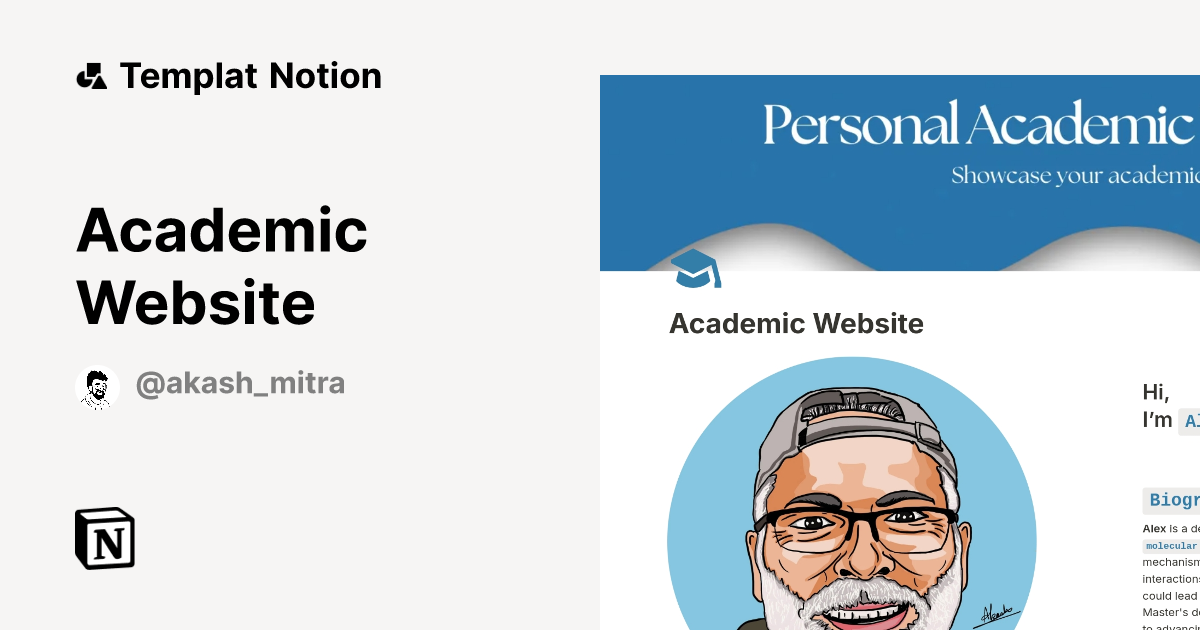 Academic Website Templat oleh Akash Mitra | Notion Marketplace
