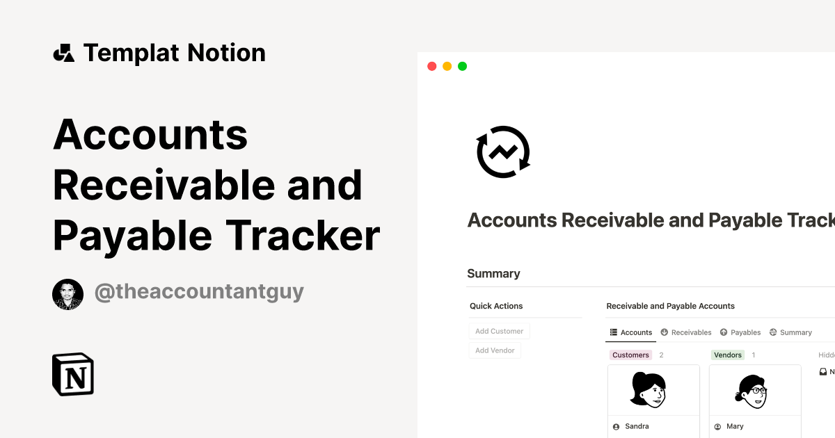 Templat Accounts Receivable and Payable Tracker | Notion Marketplace