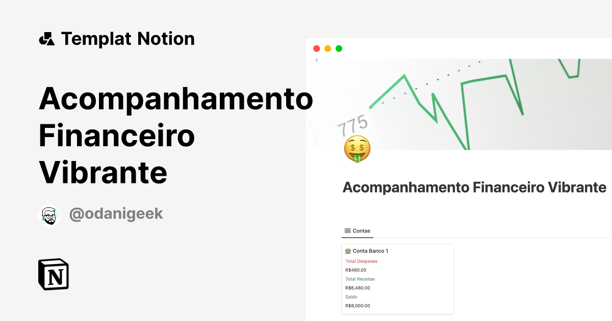 Templat Acompanhamento Financeiro Vibrante | Notion Marketplace