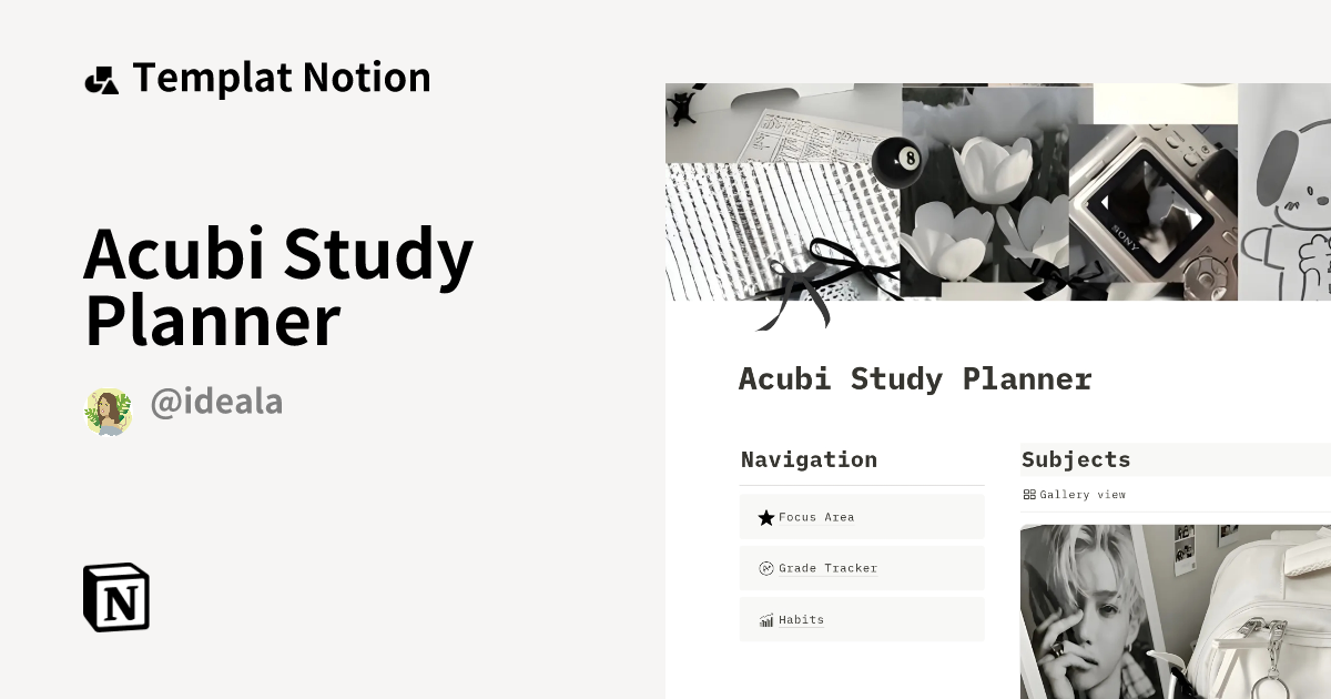 Acubi Study Planner Templat oleh IdeaLa | Notion Marketplace