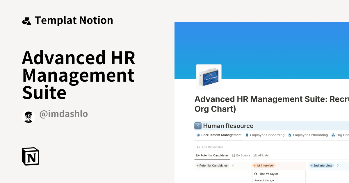 Templat Advanced HR Management Suite | Notion Marketplace