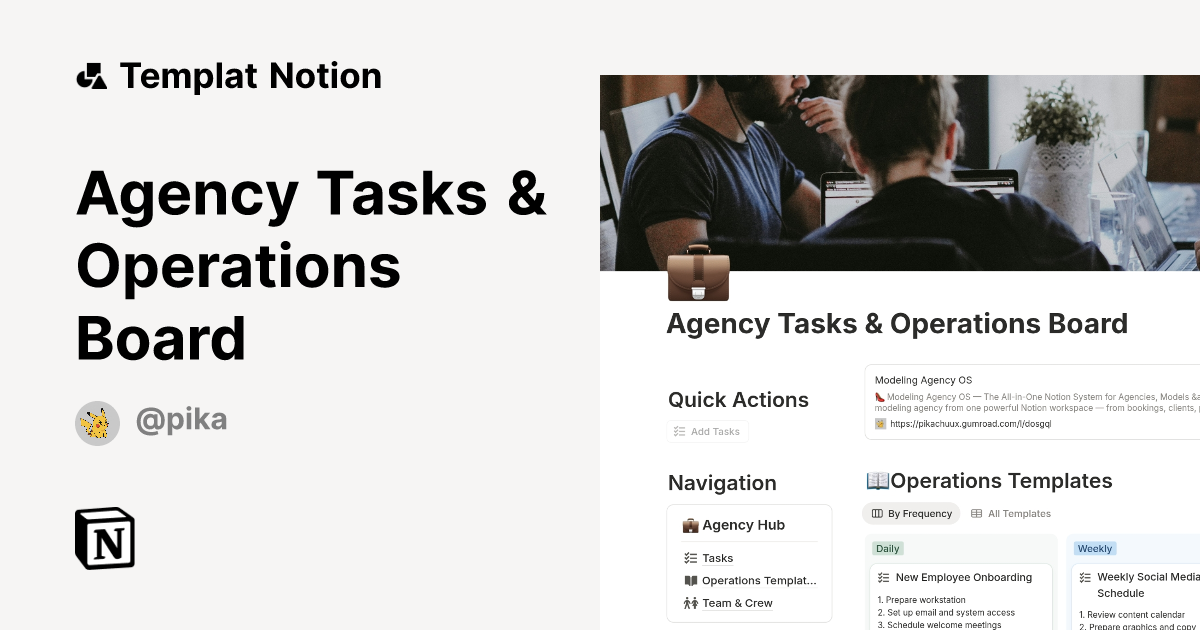 Templat Agency Tasks & Operations Board | Notion Marketplace