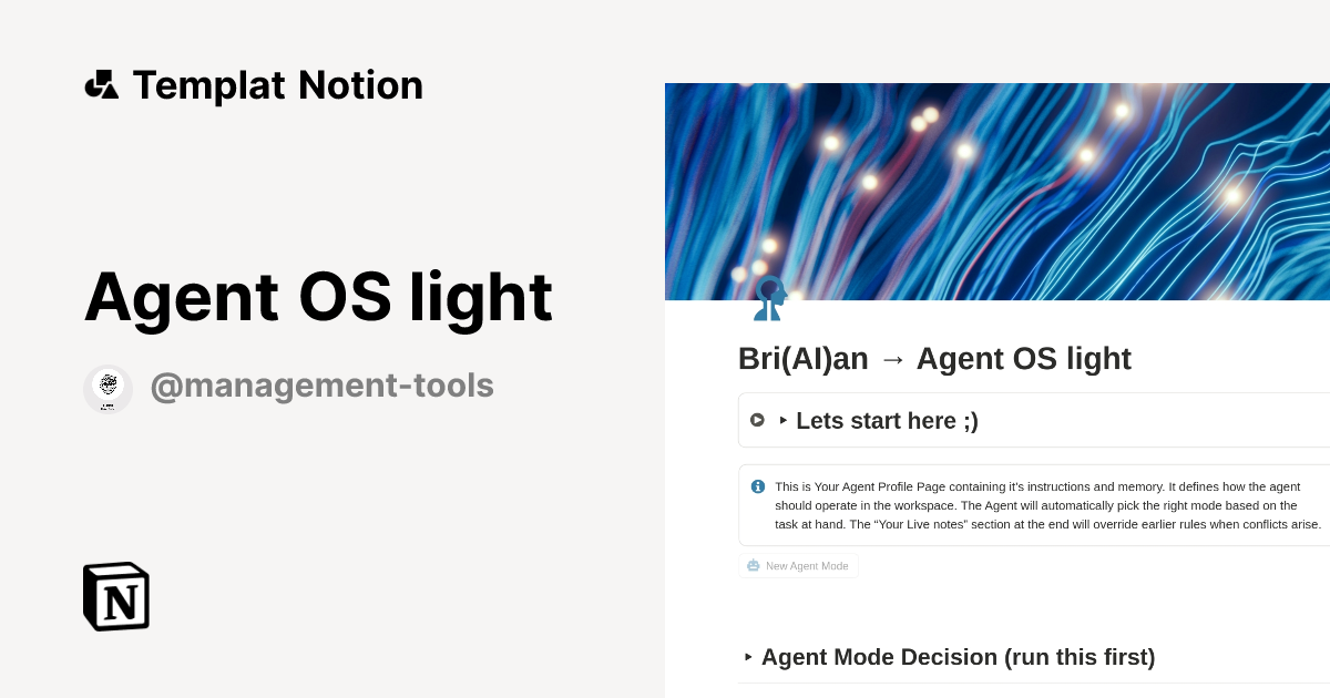 Agent OS light Templat oleh Management Tools | Notion Marketplace