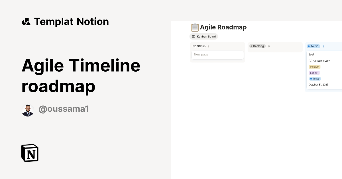Agile Timeline roadmap Templat oleh Oussama L. | Notion Marketplace