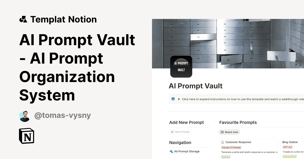 AI Prompt Vault - AI Prompt Organization System Templat oleh Tomas ...
