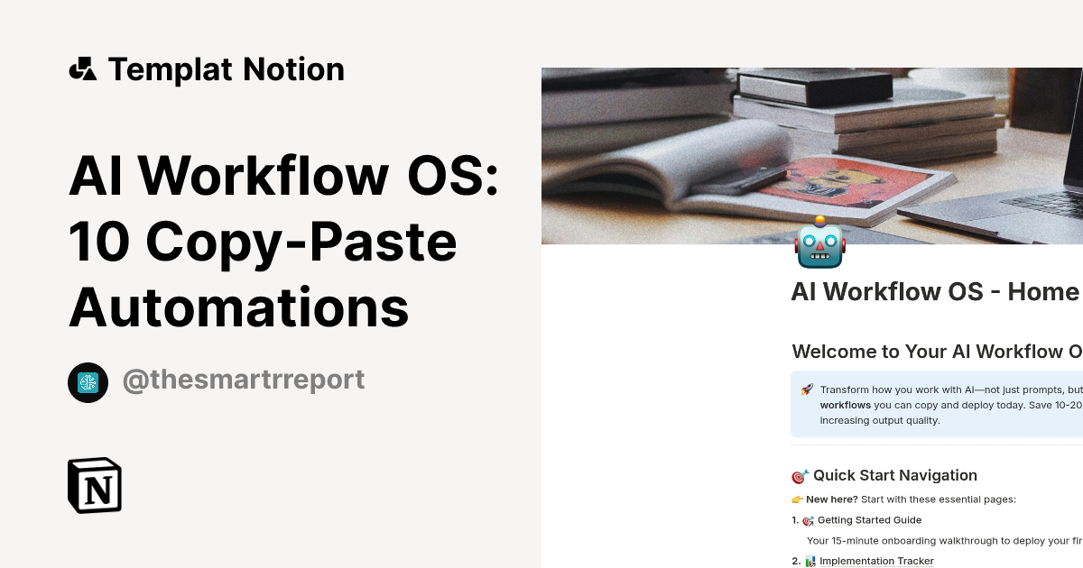 Templat AI Workflow OS: 10 Copy-Paste Automations | Notion Marketplace