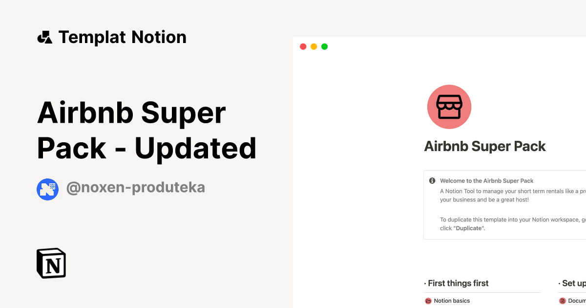 Templat Airbnb Super Pack - Updated | Notion Marketplace