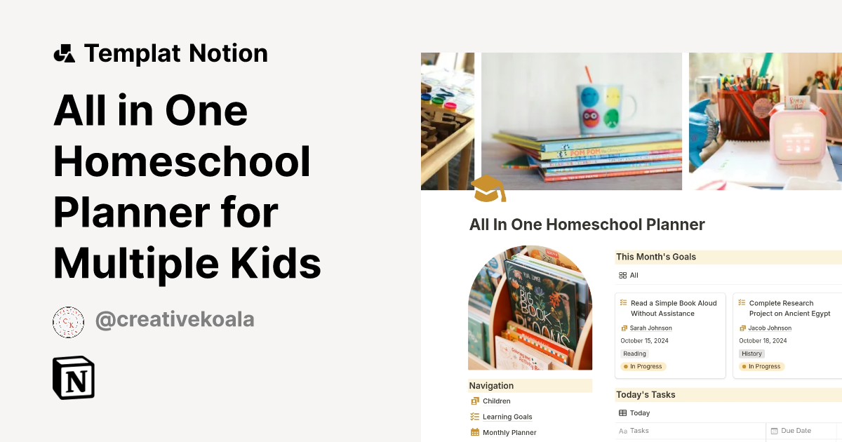 All in One Homeschool Planner for Multiple Kids Templat oleh Creative ...