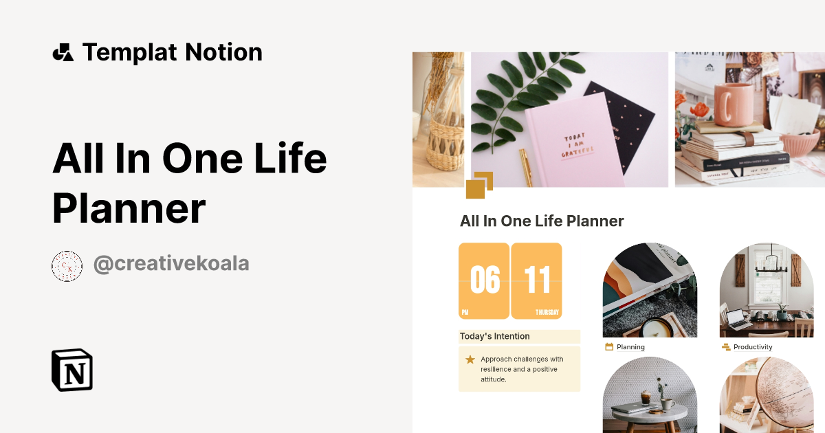 Templat All In One Life Planner | Notion Marketplace