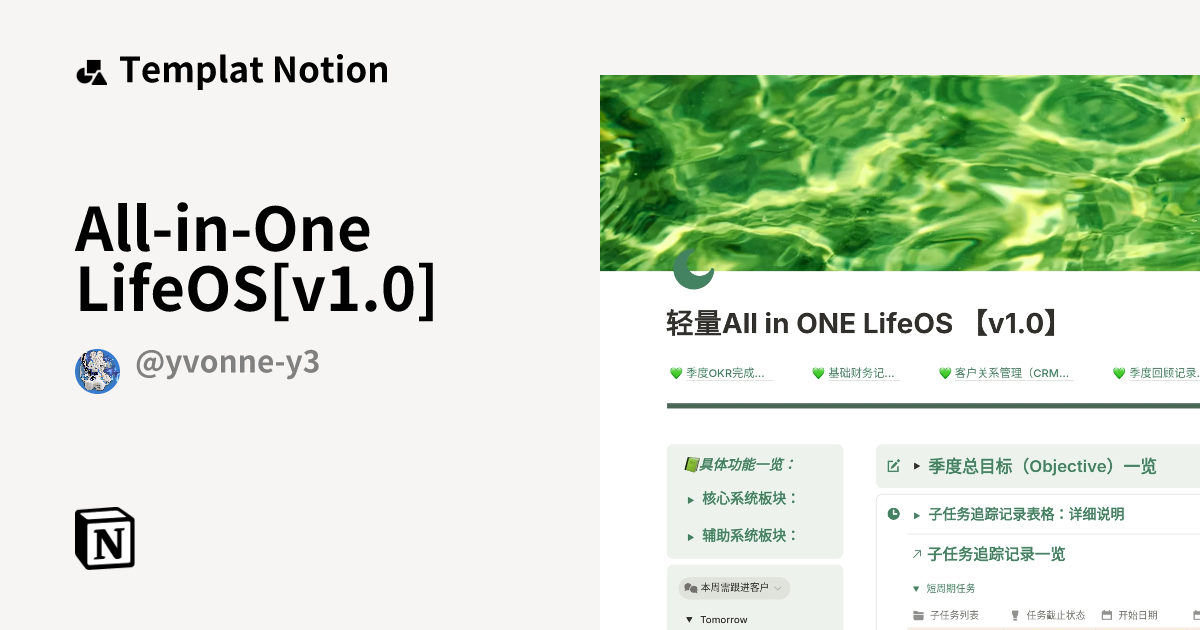 All-in-One LifeOS[v1.0] Templat oleh NATSU-ASOBI | Notion Marketplace