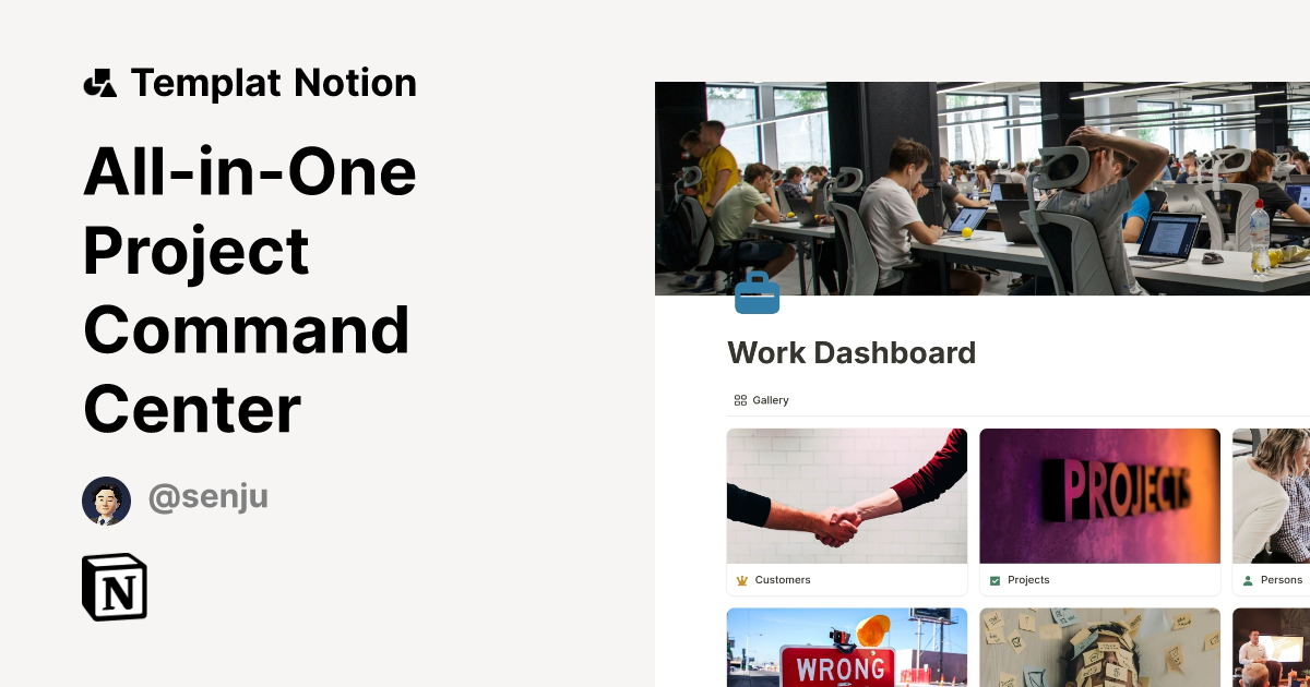 All-in-One Project Command Center Templat oleh senju | Notion Marketplace