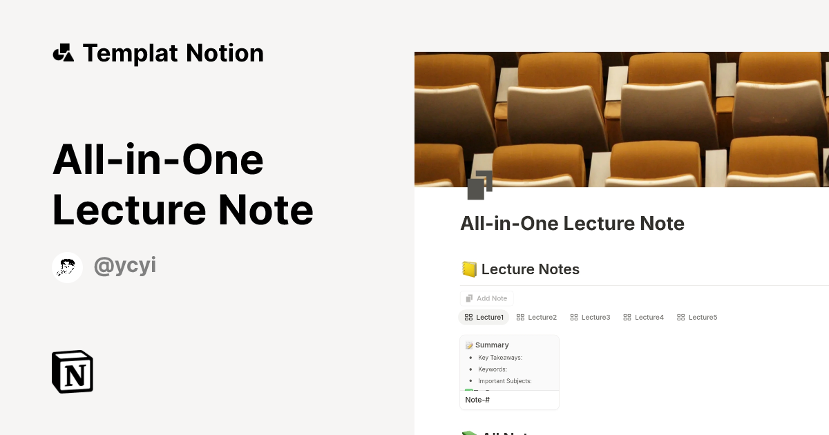 Templat All-in-One Lecture Note | Notion Marketplace