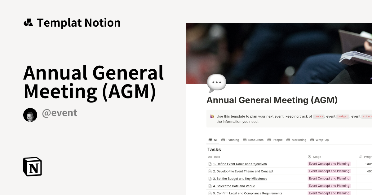 Templat Annual General Meeting (AGM) | Notion Marketplace