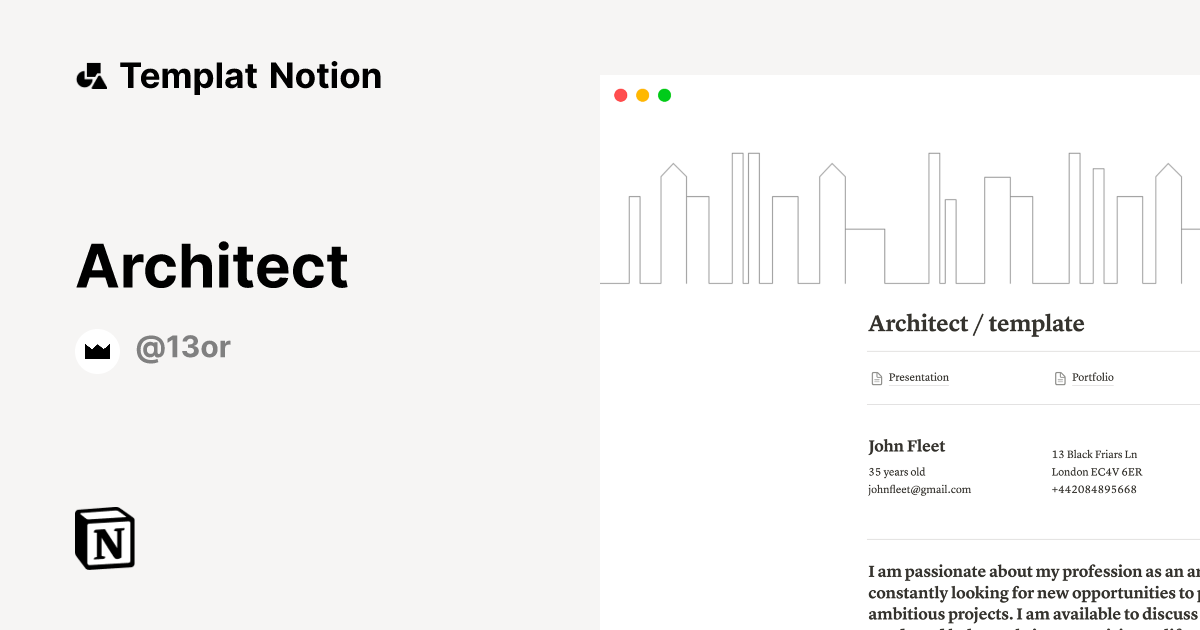 Templat Architect | Notion Marketplace