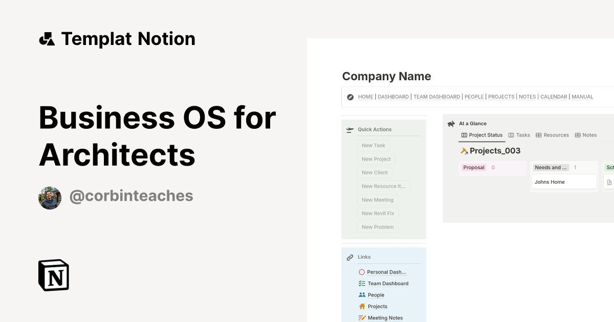 Business OS for Architects Templat oleh Corbin Teaches (Mostly ...