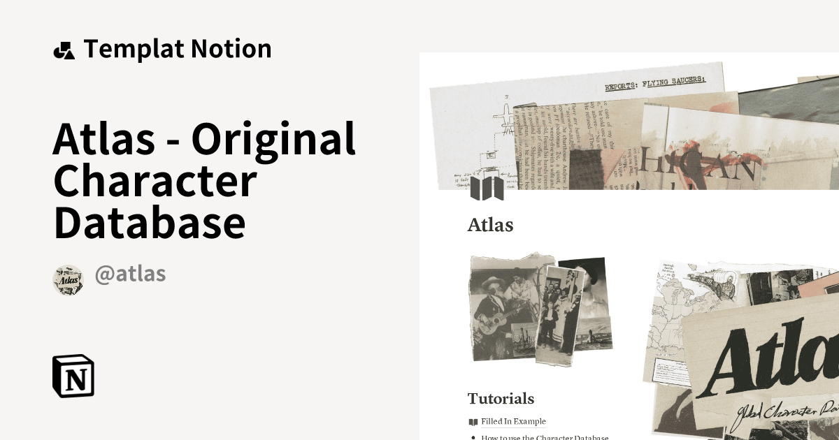 Atlas - Original Character Database Templat oleh Atlas | Notion Marketplace