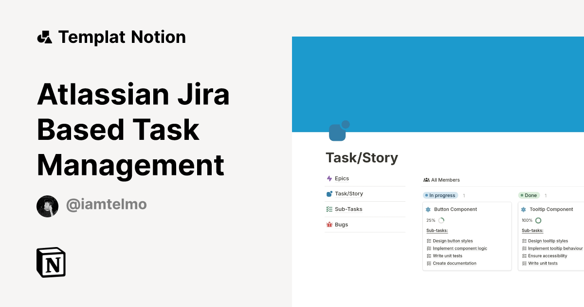 Templat Atlassian Jira Based Task Management | Notion Marketplace