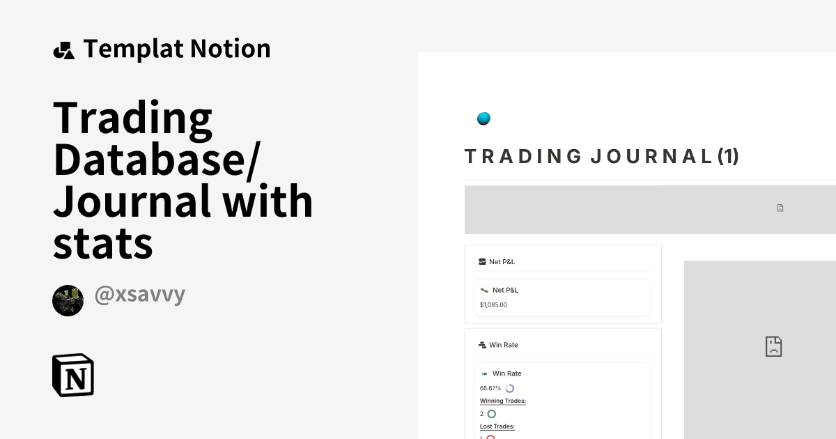Trading Database/Journal with stats Templat oleh xsavvy | Trading ...