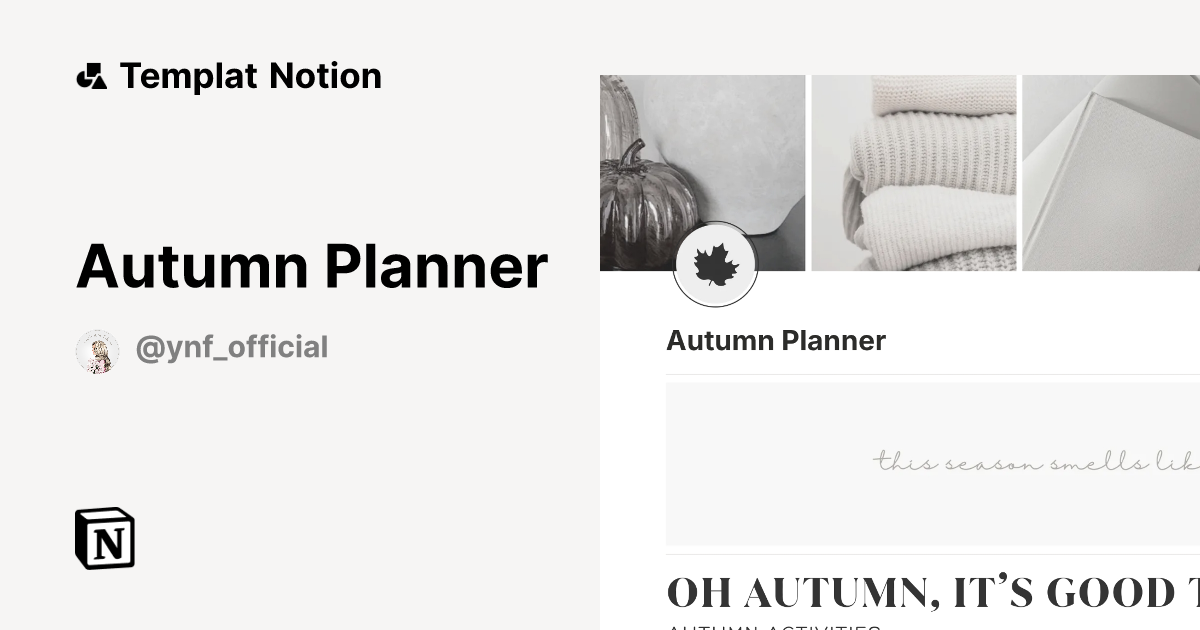Templat Autumn Planner | Notion Marketplace