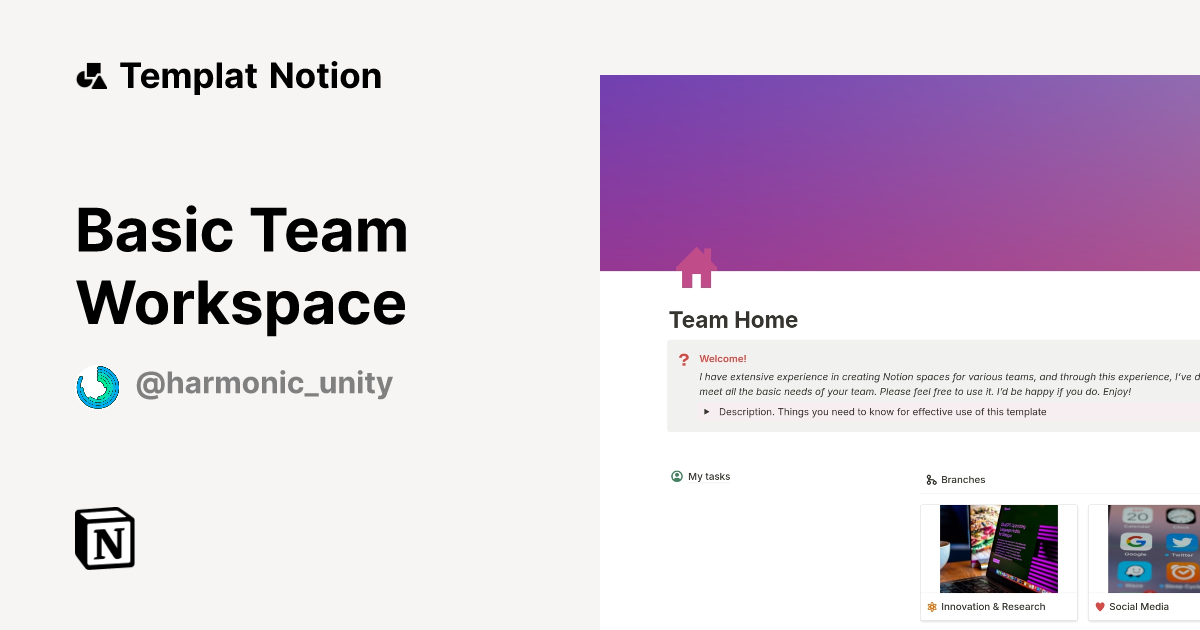 Templat Basic Team Workspace | Notion Marketplace