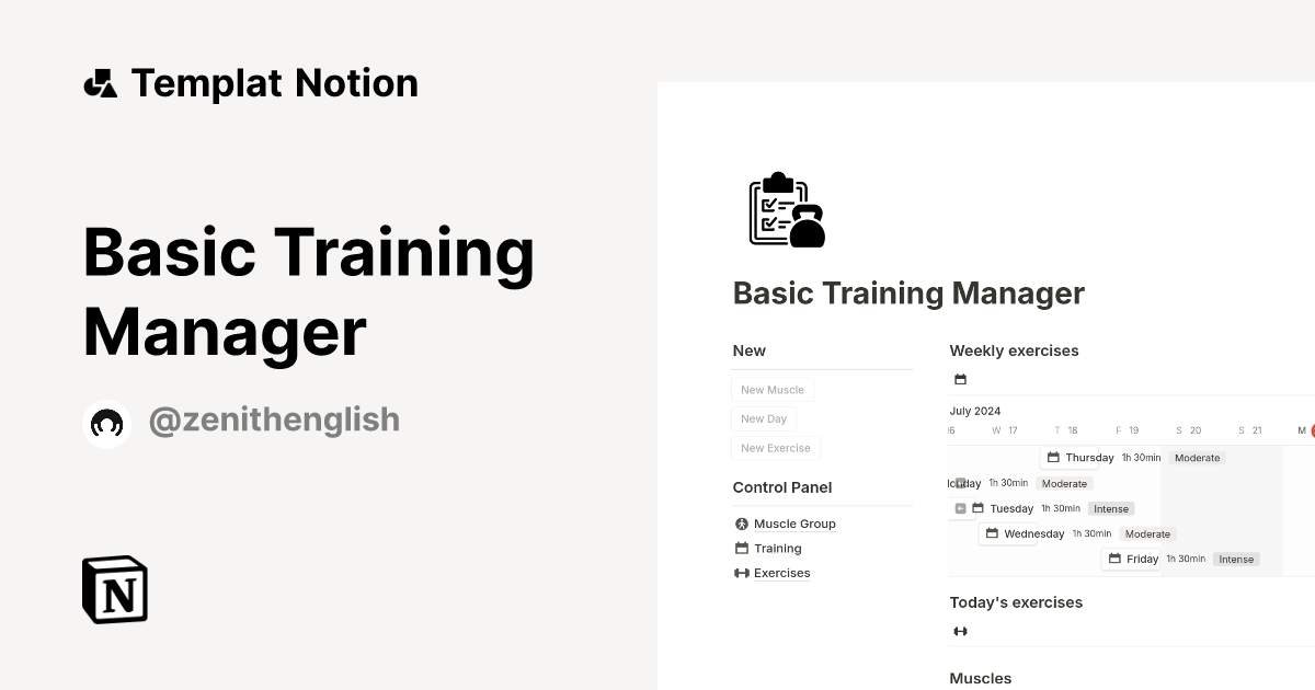 Templat Basic Training Manager | Notion Marketplace