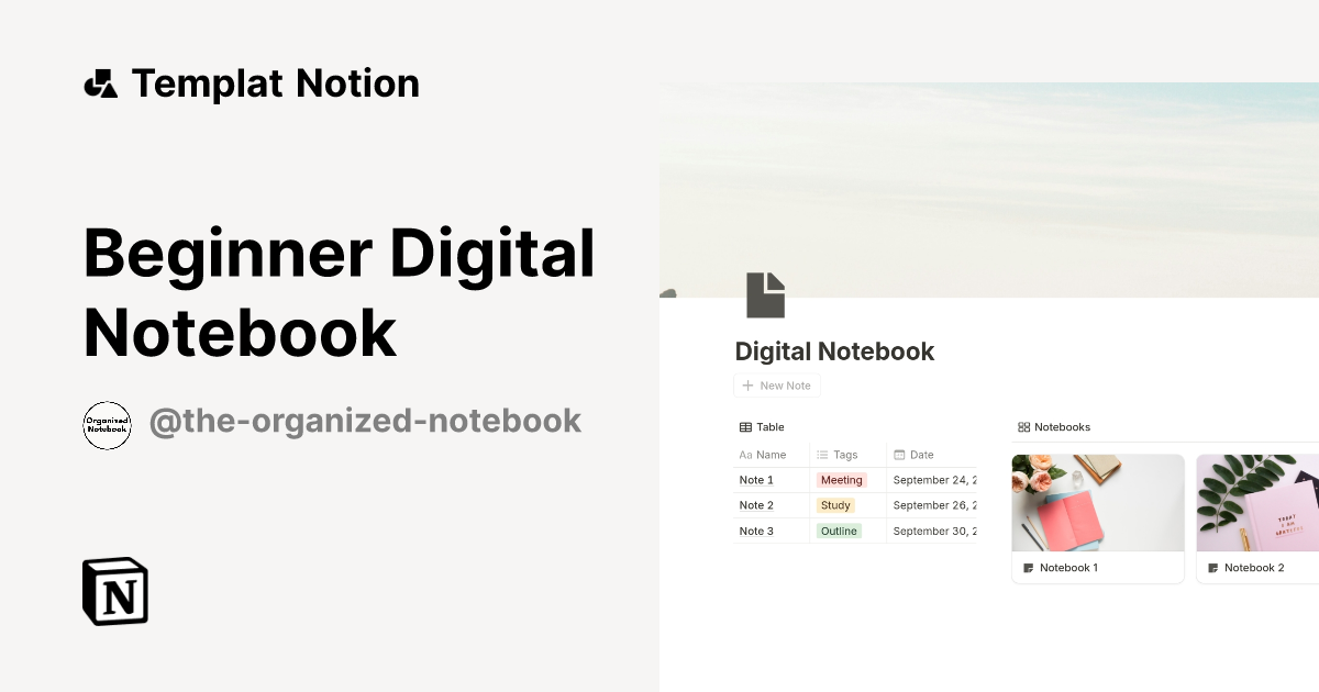 Templat Beginner Digital Notebook | Notion Marketplace