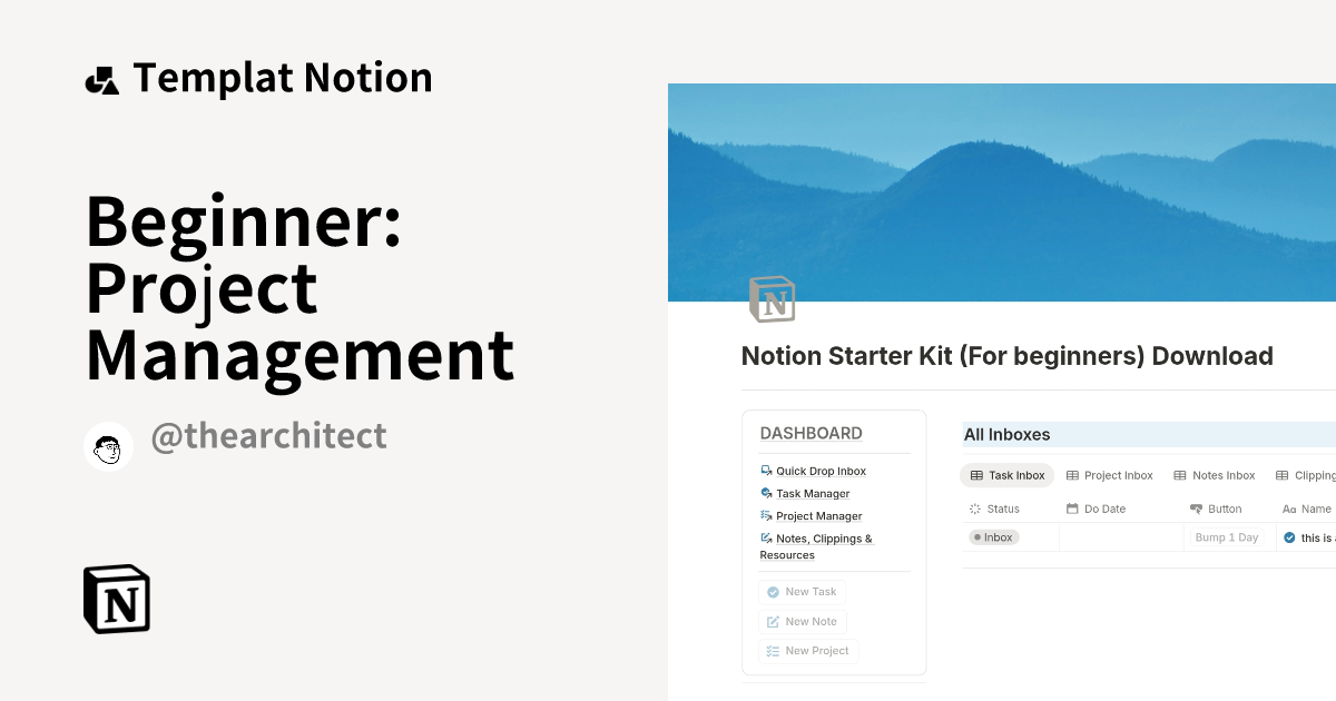 Beginner: Project Management Templat oleh Mark Fletcher | Notion ...