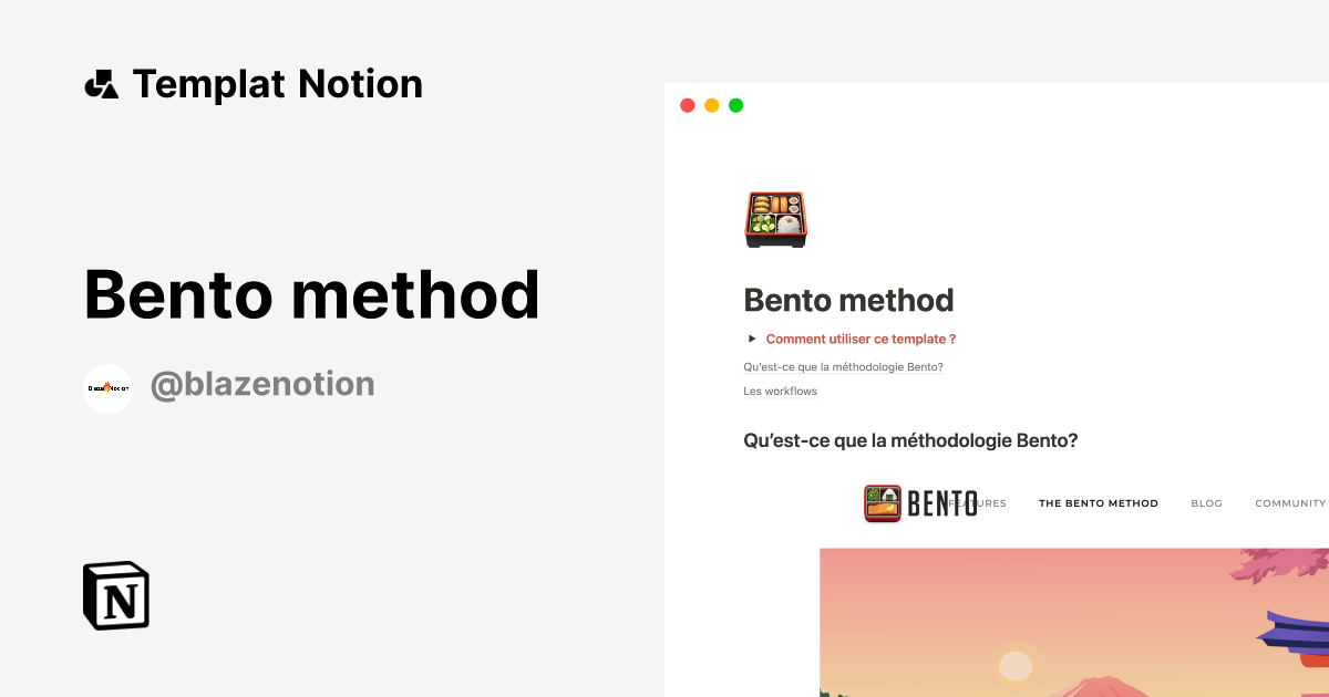 Templat Bento method | Notion Marketplace